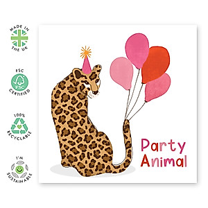 CENTRAL 23 Greeting Cards Birthday - Party Animal - Safari Animal - Cheetah - Birthday Card For Female Friends - Gifts For Women Her - Comes With Fun Stickers