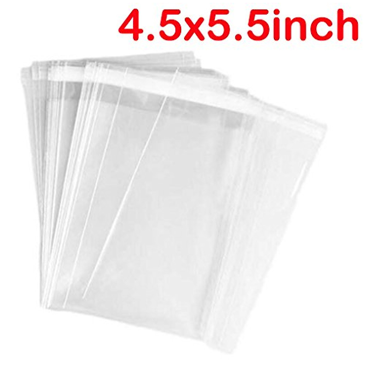 100Pcs 4.5" x 5.5" Clear Cello/cellophane Self-adhesive Sealing Treat Bags Gift Packing Supplies For Bakery Candle Cookie