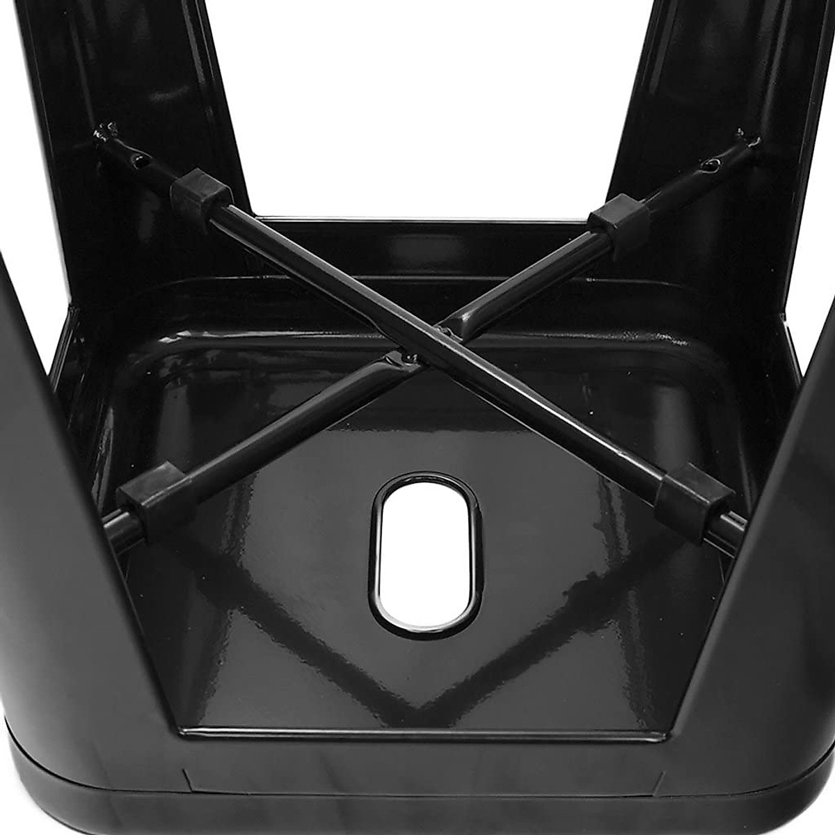 UrbanMod 24 Inches Metal Barstool Set of 4 – Counter Height Backless Bar Stool for Kitchen Island, Breakfast, Outdoors, Pub, Restaurant, Home, Patio – Stackable Heavy Duty Modern & Industrial (Black)