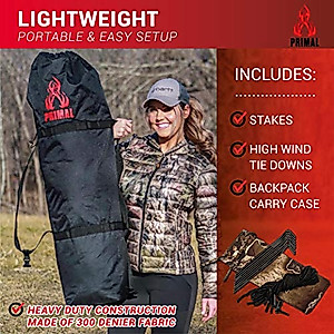Primal Treestands Wraith 270 Deluxe Blind - 270 Degree One-Way, See-Through Pop-Up Tent 3 Person, Premium Hunting Gear Sporting Good