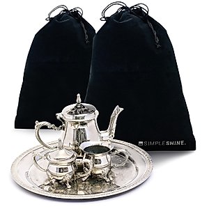 Anti Tarnish Storage Bag 18" x 18" | Fabric Cloth Bags for Sterling Silver Jewelry Silverware Trays and More (2 Pack)