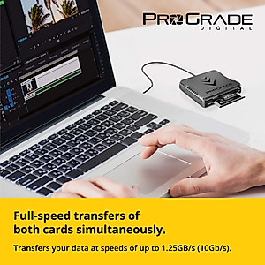 CFast and SD UHS-II Dual-Slot Memory Card Reader by ProGrade Digital | USB 3.2 Gen 2 for Professional Filmmakers, Photographers & Content Creators