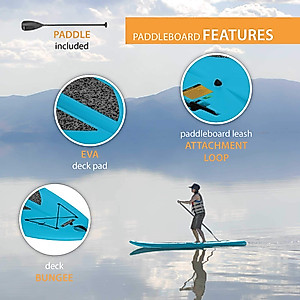 Lifetime Freestyle Hard Shell Paddleboard with Paddle, 9'8"/X-Large, Glacier Blue