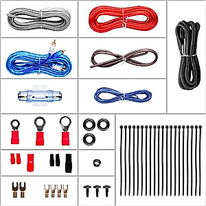 Sound Storm Laboratories AKS8 8 Gauge Car Audio Amplifier Amp Complete Kit Wiring Installation with Install Wire Cables and RCA Interconnect