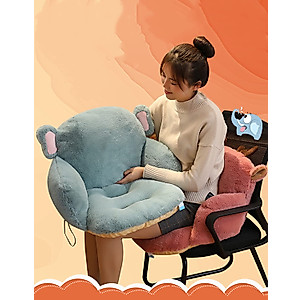 Fxaelian Seat Cushion Chair Pads Waist Pillow Back Cushion Décor Cute Cartoon Plush Thickened for Chair Car Home Office Patio Elephant