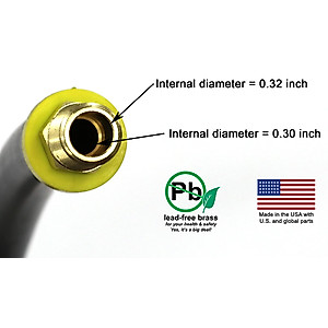 18-inch Short Air Compressor Hose: 1/4" Male NPT To 1/4" Male NPT Connections (Lead-Free Brass)
