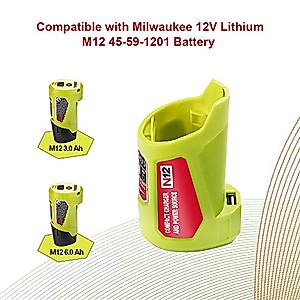 12V USB Power Source Power Adapter 48-59-1201 Charger for Milwaukee 12V M12 Lithium-ion Battery 48-11-2420 48-11-2411 48-11-2401 48-11-2402