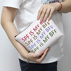 Dermatologist Cosmetic Bag Dermatology Student Graduation Gift SPF Is My BFF Makeup Zipper Pouch for Skin Doctor Dermatology Nurse (SPF)