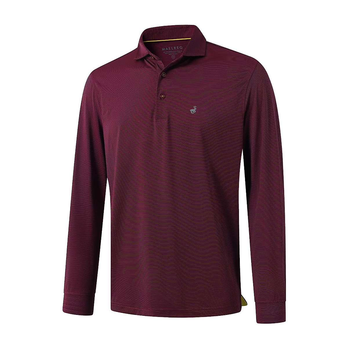 MICHEL ROUEN Golf Shirts for Men Lightweight Quick Dry Long Sleeve Striped Athletic Activewear Mens Golf Polo