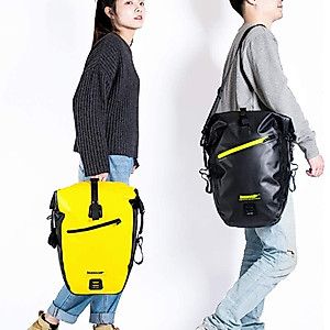 Rhinowalk Bike Pannier Bag Waterproof Rack Bicycle Bag 27L, Bike Bag Rack Saddle Bag Shoulder Bag Laptop Pannier Bike Accessories-Yellow