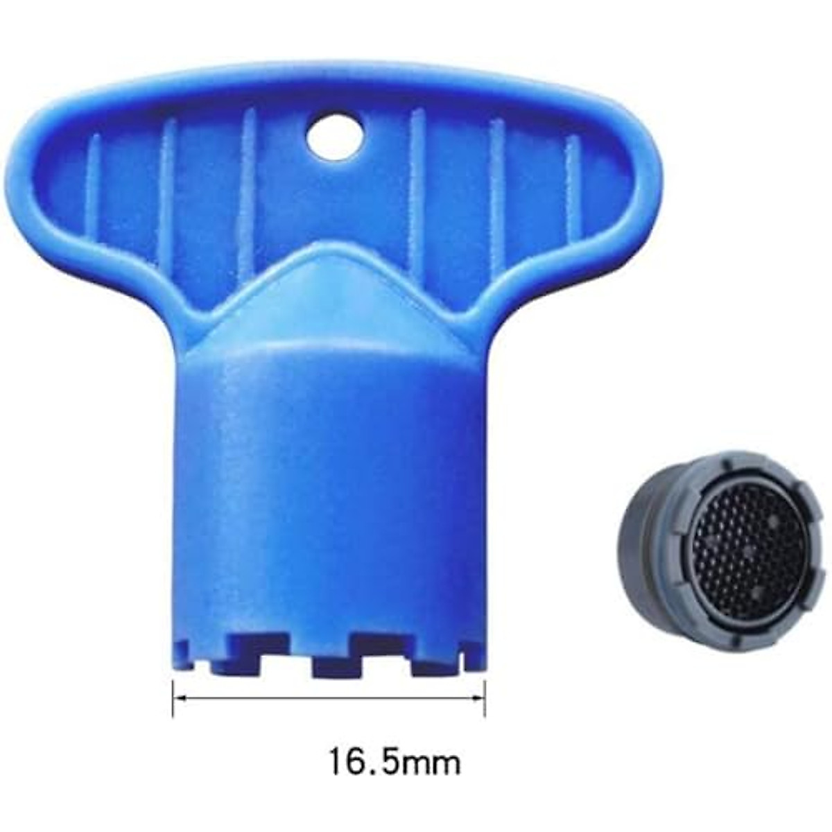 5 Pcs Blue 2.2GPM Cache Faucet Aerator Key with 5 Pieces Faucet Aerator Removal Wrench Tool Kitchen Sink Aerators Practical Design, As shown