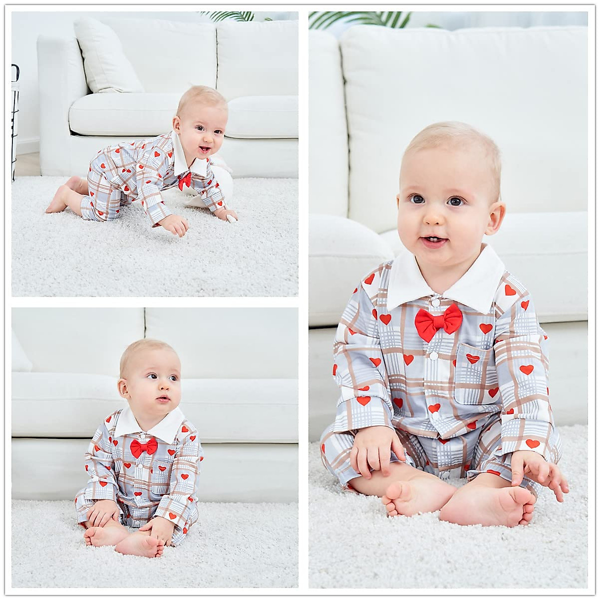 bilison Baby Boy Valentines Day Outfit Gentleman Bowtie Tuxedo Suit One Piece Romper Jumpsuit Overall Clothes Set