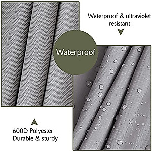 Kylinlucky Outdoor Furniture Covers Waterproof, 3-Seater Patio Sofa Covers Fits up to 88W x 36D x 35H inches Grey