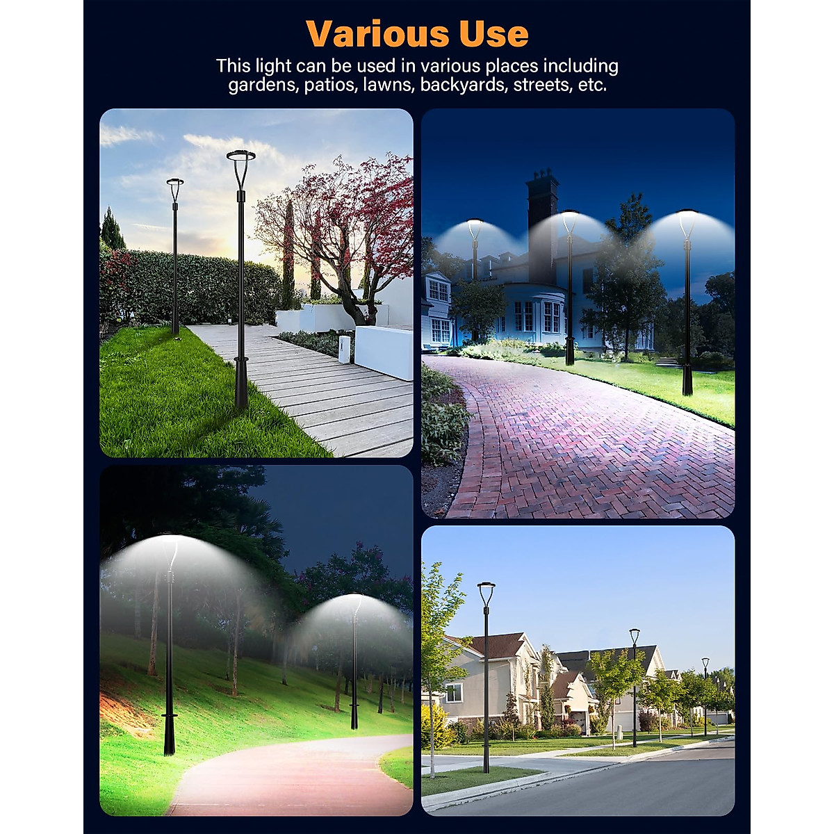 LED Post Top Light 150W, LED Circular Area Light 21000Lm 5000K LED Parking Lot Light, Outdoor Pole Lights Fixture for Garden Yard Street Lighting