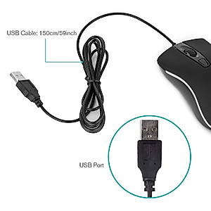 Rii Wired Mouse, RM105 USB Computer Mouse,Blue LED Optical Office Mice for PC,Computer,Laptop,Desktop,Windows (RM105 1PACK)