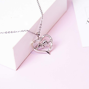 Sloth Necklace Heart Cute Animal Slider Sloths Stuffed Jewelry Engraved Keep me in your heart Gift for Animal Lovers Women(no engraved)