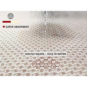 ANEWAY Kitchen Towels 100% Cotton Waffle Weave Dish Towel for Cleaning Drying Dishes Extra Absorbent and Soft, Dish Cloth,13 x 28 in(Beige-4 Pack)