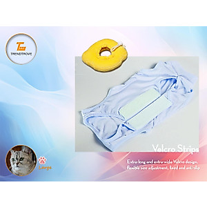 2PCS Cat Cone Collar and Cat Recovery Suit, Anti-Bite, Stop Licking Wounds, Adjustable Soft Elizabethan Cone, Cat Onesie for Female Cat After Surgery