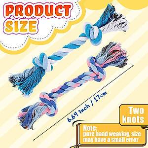 Hiboom 24 Pcs Puppy Rope Toys for Small Dogs Multi Color Puppy Knot Chew Toy Cotton Puppy Teething Toy 2 Knot Dog Tug for Small and Medium Dogs Aggressive Chewers Newborn Pet and High Active Puppies