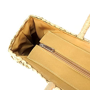 Handwoven Straw Vintage Purse Bag Bohemian Large Straw Beach Bag Chic Casual Handbag Shoulder Bag Tote Rattan Vacation Bag