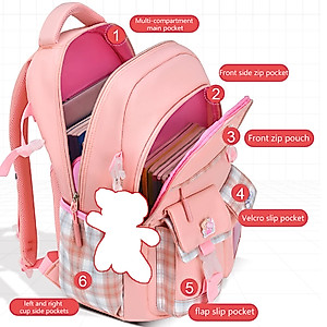 HANXIUCAO Backpacks for Girls Large Bookbags for Teens Girls Backpack for School Laptop Compartment Primary School (Blue)