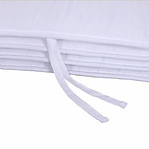Crib Bumpers Padded for Baby Boys Girls' Crib, Crib Liner Bumper Pads for Crib 4 Sides, Prevent Bumperless Crib Bedding Set Safer Crib Bumper, Crib Protector Crib Padding Bumper (Solid.White)