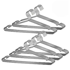 KINJOEK 50 Packs Wire Hangers for Clothes, 16.6" Heavy Duty Stainless Steel Wire Metal Clothes Hanger 3.2MM Thick Coat Closet Hangers for Dry and Wet Clothes, Underwear and Trousers