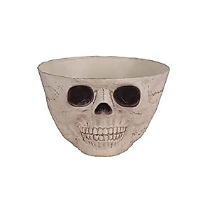 Seasons USA Skull Candy 9.5" Snack Bowl Sturdy Plastic Skeleton Halloween Decor Tableware