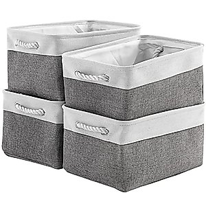 Sacyic Storage Basket 16x12x8 inch Fabric Sturdy Canvas Storage Bins Organizer with Handles for Clothes and Toy Storage Foldable Storage Boxes Cubes