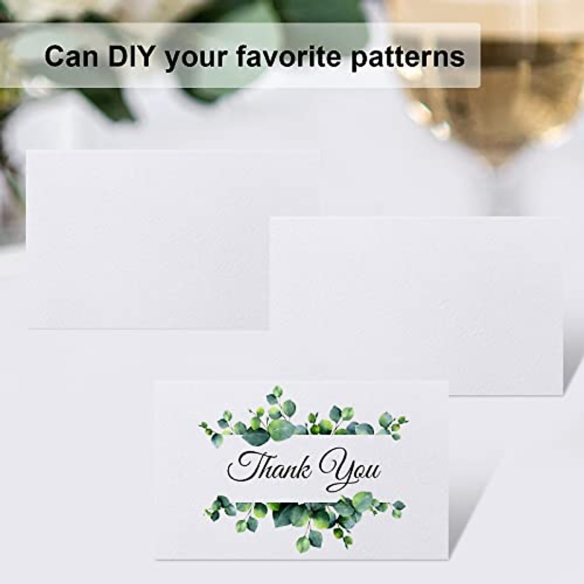 PECULA 120 Pcs Place Cards Blank Fillable Banquet Seat Card, 2x3.5in Place Cards for Table Setting, Escort Cards, Name Cards, Wedding Place Cards for Wedding, Table, Dinner Parties