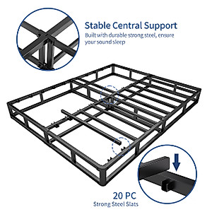 NOAH MEGATRON 7 Inch Box Spring Queen, Low Profile Metal Boxsprings/Mattress Foundation/Bunkie Board - 3000LBS Strong Steel Structure/Easy Assembly (Queen)