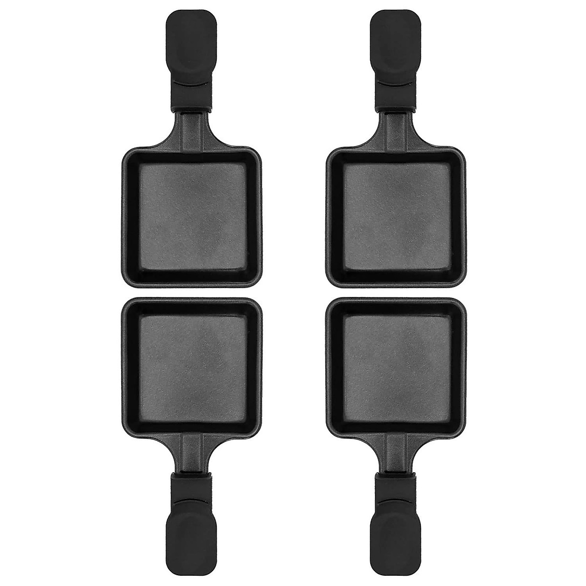 Non-Stick Coated Mini Grill Cheese Pan Melting Accessories for Raclettes Replacement trays Raclette Dishes Mini raclette pans, Square Shape(4PCS)