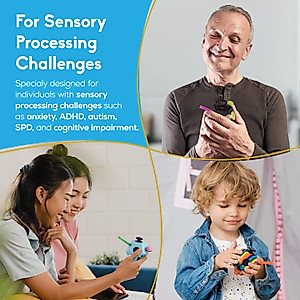 PILPOC theFube Fidget Cube with 12 Sides - Handy Anxiety Toys for Kids and Adults - Fidget Dice for Stress Relief & Focus - Anti Stress Cube for ADHD, ADD, with Carry Case (Light Blue & Mix)