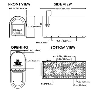 Architectural Mailboxes 5560W-R-10 Sequoia Postmount Mailbox, Large, White, 20. 79 in. x 8. 03 in. x 9. 72 in.