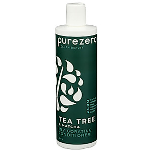 Purezero Tea Tree & Matcha Conditioner - Minty Nourishing & Invigorating Scalp Treatment - Zero Sulfates, Parabens, Dyes Vegan and Cruelty Free - 12 oz
