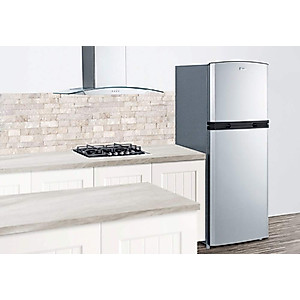 Summit FF1427SS 26"" Top Freezer Refrigerator with 12.9 cu. ft. Capacity Adjustable Glass Shelves Reversible Doors Interior Light in Stainless Steel