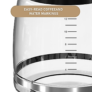 12 Cup Coffee Maker Carafe Replacement Compatible with Cuisinart Coffee Maker DCC-1100BK, DCC-1200, DCC-2650, CHW-12, CHW-12P1, DGB-400, DGB-550BK, DGB-550BK1, DGB-625BC, DGB-700BC, SS-12 and SS-15