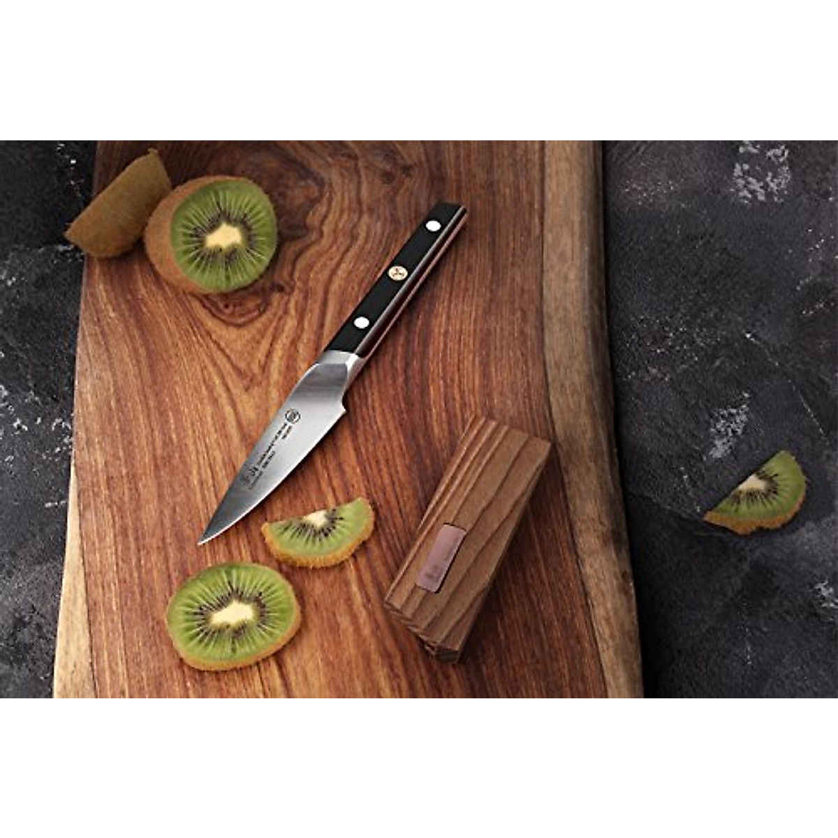 Cangshan TC Series 1020946 Swedish 14C28N Steel Forged 3.5-Inch Paring Knife and Wood Sheath Set