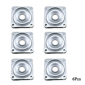 Hahiyo Lazy Susan Square Turntable Tray Base Plate Hardware Stable Rotating Ball Bearing 2 inch Spinner Turn Smoothly Save Space Sturdy No Wobble Squeak for Kitchen Cake, White, 2in, 6Pieces