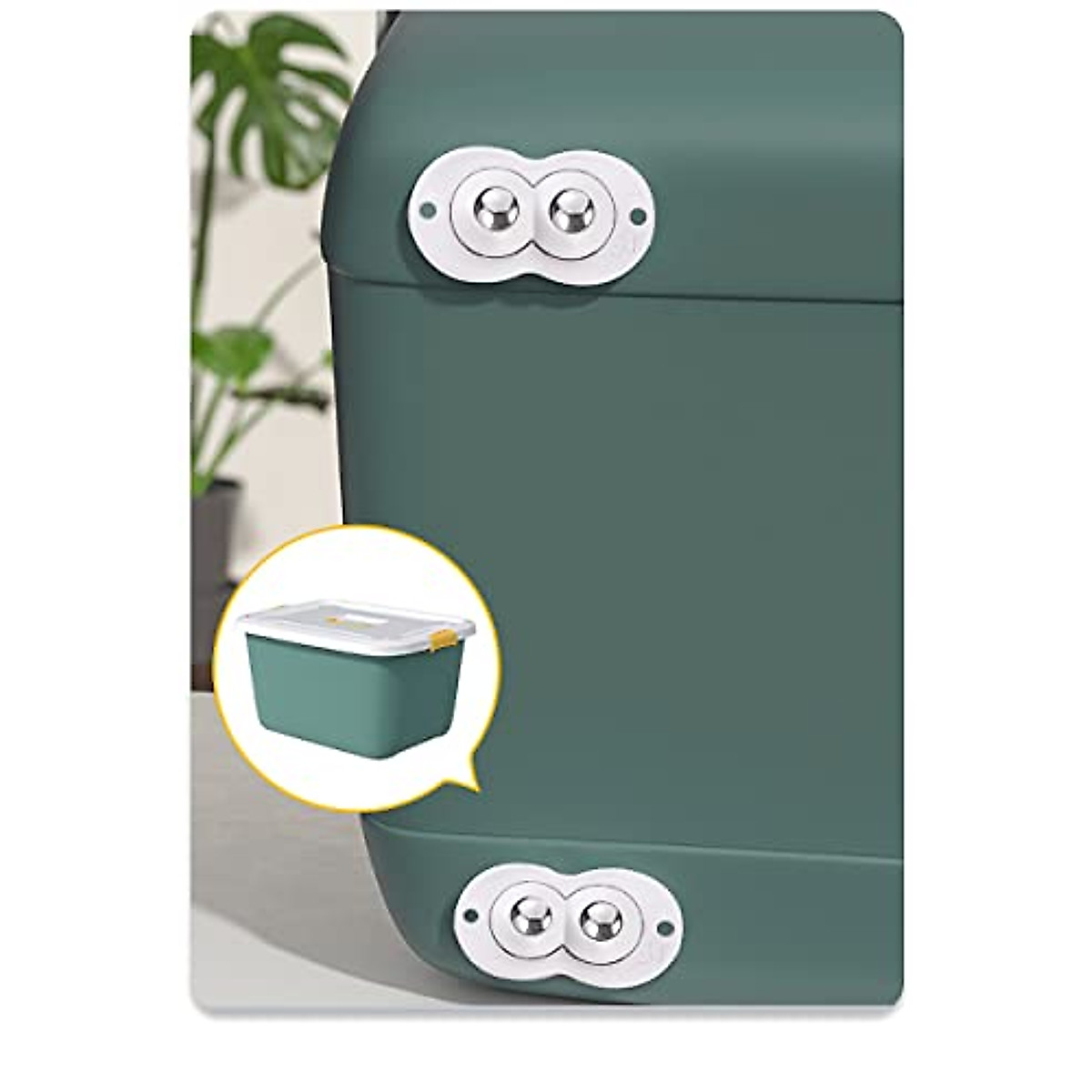 4 PCS White Mini Self Adhesive Caster Wheels,360°Rotation Self Adhesive Caster Wheels, Stainless Steel Rollers Universal Wheel for Trash Can, Furniture（ with 1 Stainless Steel Rolling Balls）