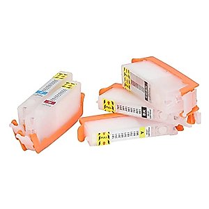 FTVOGUE 5Pcs Ink Cartridge PGBK BK C M Y Smoothly Operation Reusable Printer Ink Cartridge with Permanent Chip (280-281)