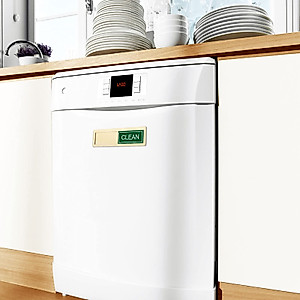 Dishwasher Magnet Clean Dirty Sign, Golden Universal Dish Washer Indicator Refrigerator Magnet, Super Strong Magnet with Back Glue for Kitchen Organization