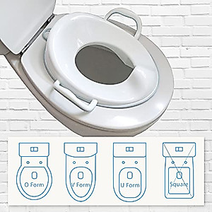 BISOO Potty Training Toilet Seat - Children WC Adapter - Baby Toilet Reducer - Safe and Comfortable - Compact and Portable Size - Includes Hanging Hook (Blue)