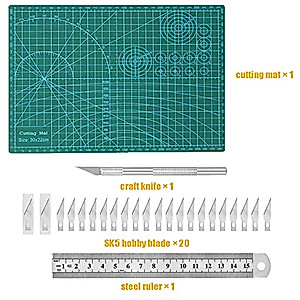 Self Healing Sewing Mat, Exacto Knife Precision Carving Craft Hobby Knife Kit for DIY Art Work Cutting, Hobby, Stencil, Scrapbooking-A4(9"x12")