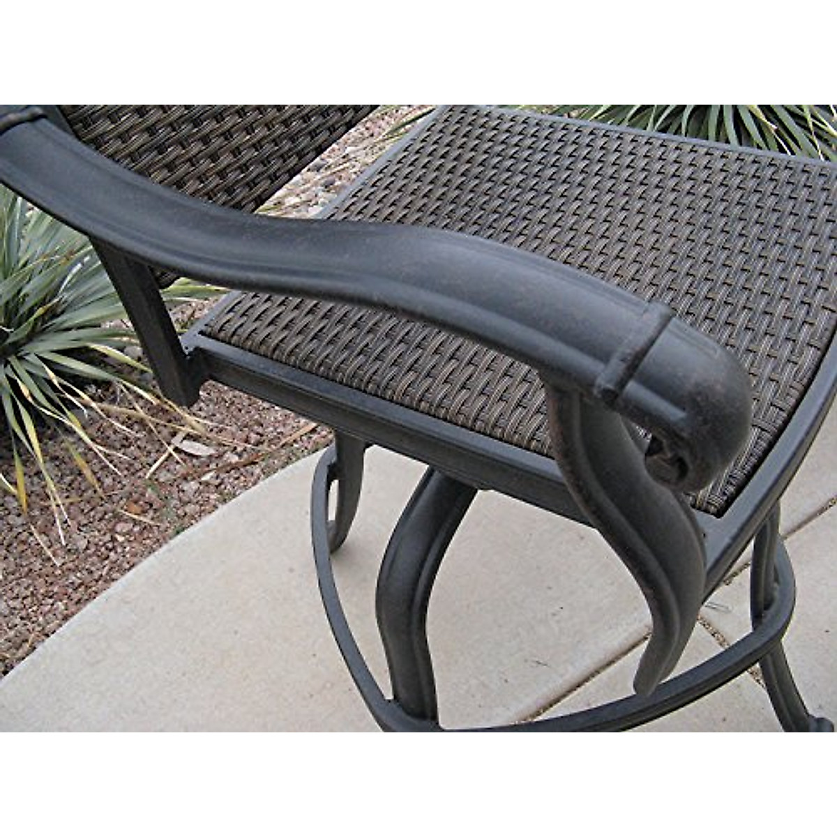 Santa Clara Outdoor Patio Set 6pc Swivel Barstools 30" H Dark Bronze Cast Aluminum