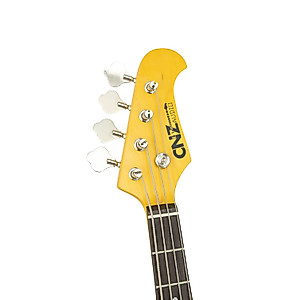 CNZ Audio JB Mini Electric Bass Guitar - Sunburst Body, Maple Neck, Rosewood Fingerboard & 3-Ply Tortoise Pickguard, 28.6" Short Scale Premium Pickups, Vintage Steel Bridge & Tuners - Pure Awesomeness