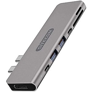 Sitecom CN-391 Dual USB-C Multiport Adapter for MacBook Pro - 2X USB-C to 1x HDMI + 2X USB 3.1 + USB-C 3.1 + UBS-C 3.1 Power Delivery