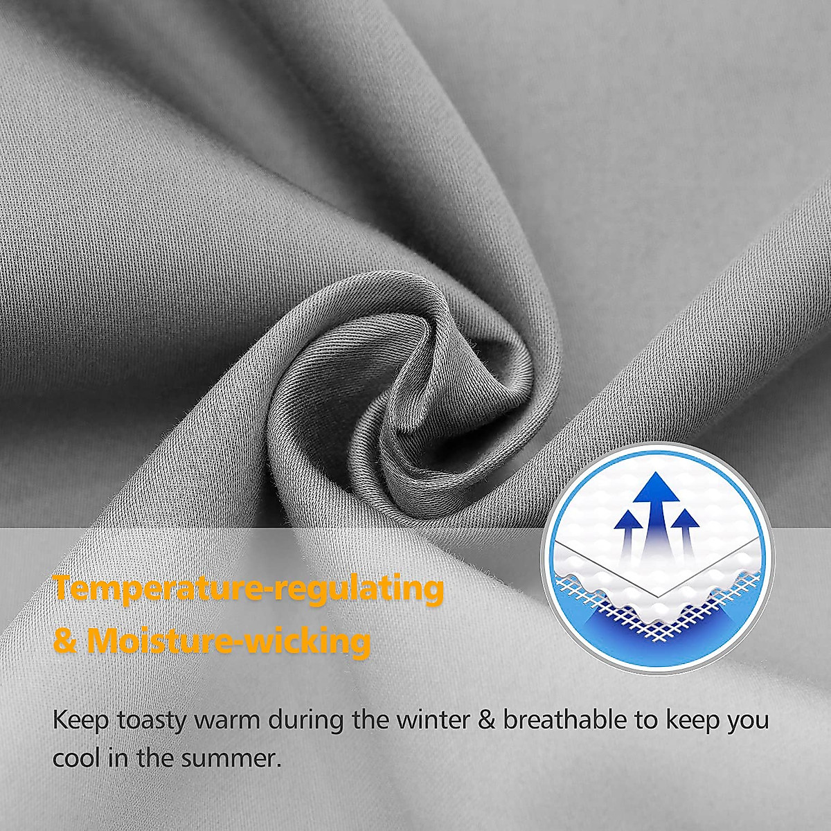 Bedemu King Size Pillow Cases Set of 2-Grey Cotton Zipper Pillow Cases with Zippered Hidden, Ultra Soft Pillow Covers with Piping for Easy Care, 600 Thread Count & Breathable Pillow Case, 20”x36”, 2P