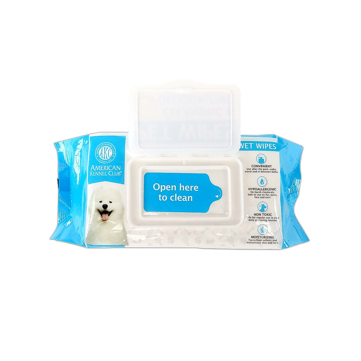 American Kennel Club AKC Dog Wipes for Cleansing & Deodorizing Great for Face, Ears, Paws, Body, & Butt - Fresh Scented - 100pk