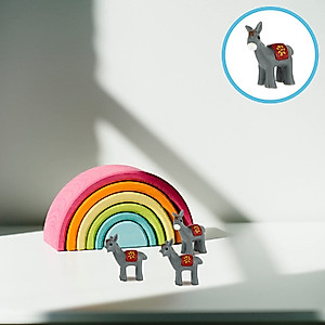 YARNOW 5pcs Resin Donkey Statue Cake Topper Figurines Micro Landscape Fairy Garden Animal Decoration Home Office Table Centerpiece